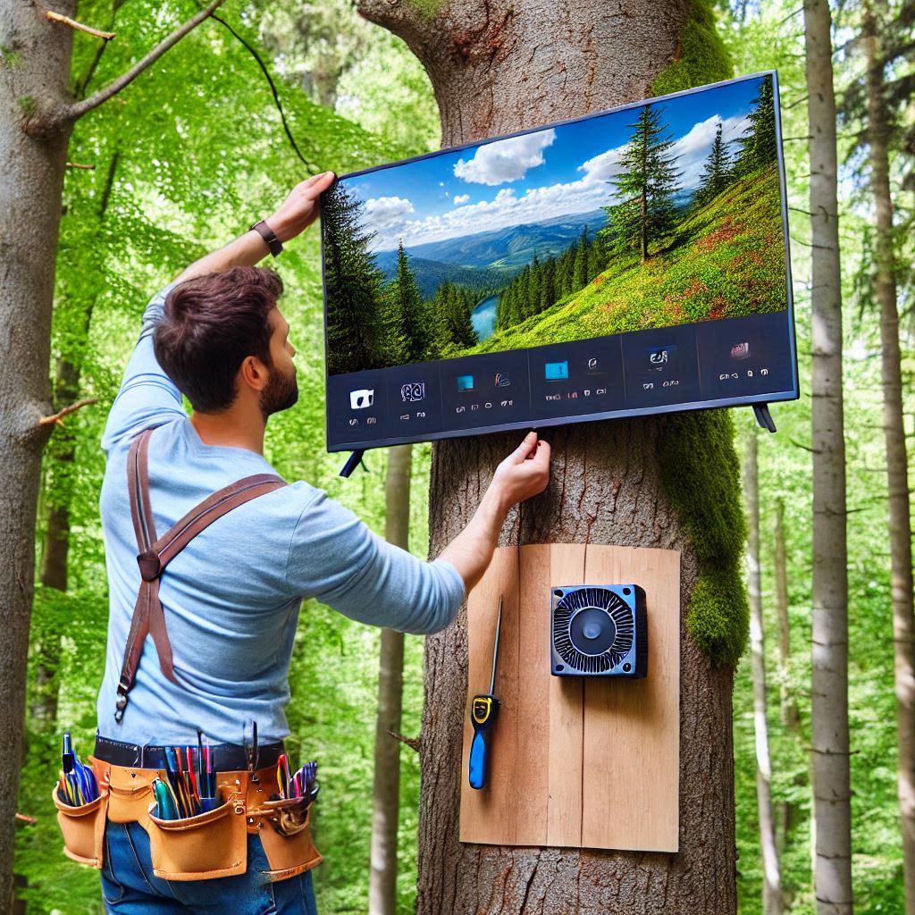 MUST WATCH: Mounting a 55" TV on a TREE?! – CONDOMOUNTS