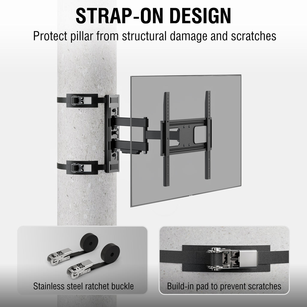 ZeboZap NO Drill Outdoor TV Mount | Weatherproof | Black | Stainless ...